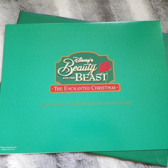 Disney | Wall Decor | 22 Beauty And The Beast Christmas Lithograph ...